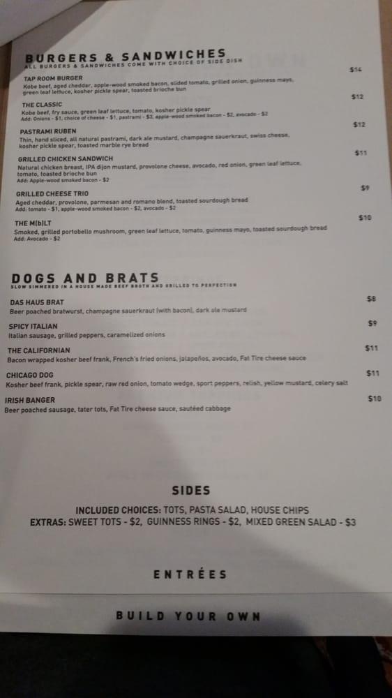 Menu at The Lakefront Tap Room Bar and Kitchen, Lake Arrowhead