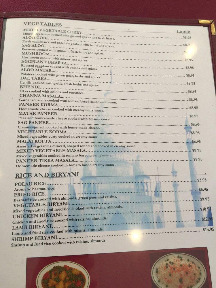 Menu at Bollywood Cafe-Indian Restaurant, Universal City