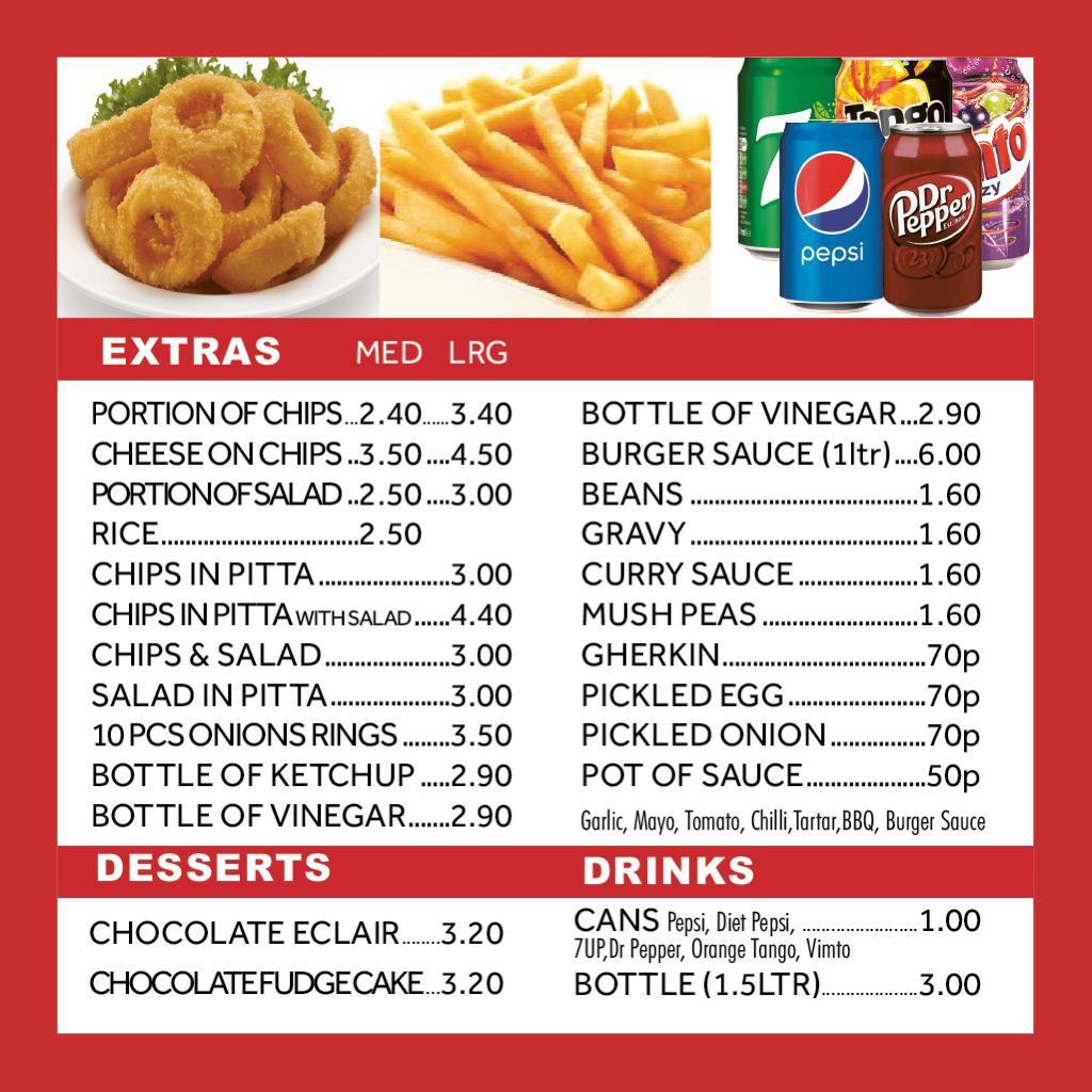 Menu at Rainham Mark Fish & Kebab restaurant, Rainham
