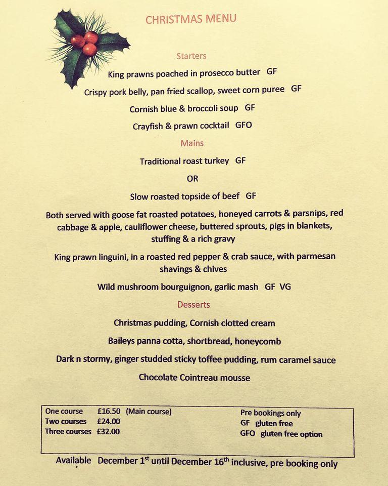 Menu at Safe Harbour Hotel pub & bar, Fowey