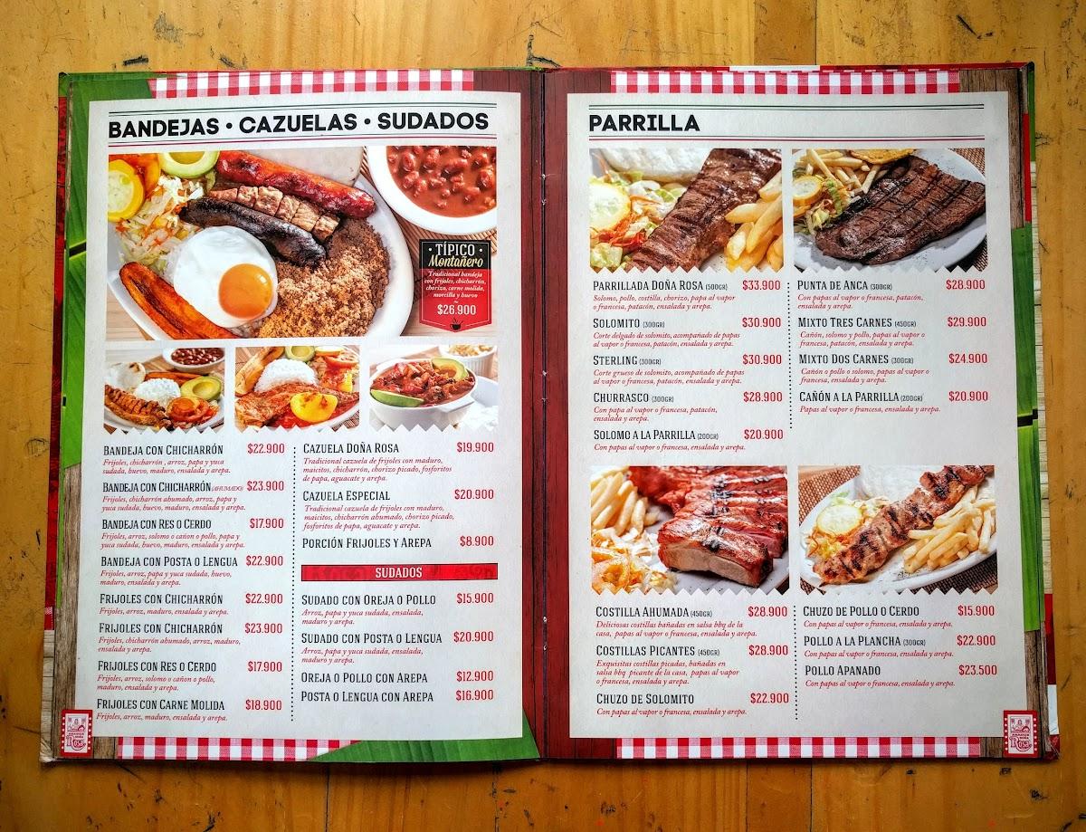 Carta del restaurante Asados Doña Rosa Premium Plaza, Colombia, Cra ...