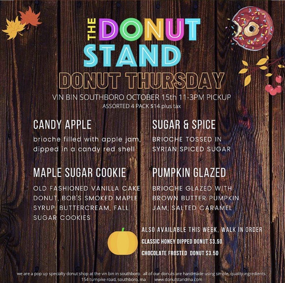 Menu at The Donut Stand, Southborough