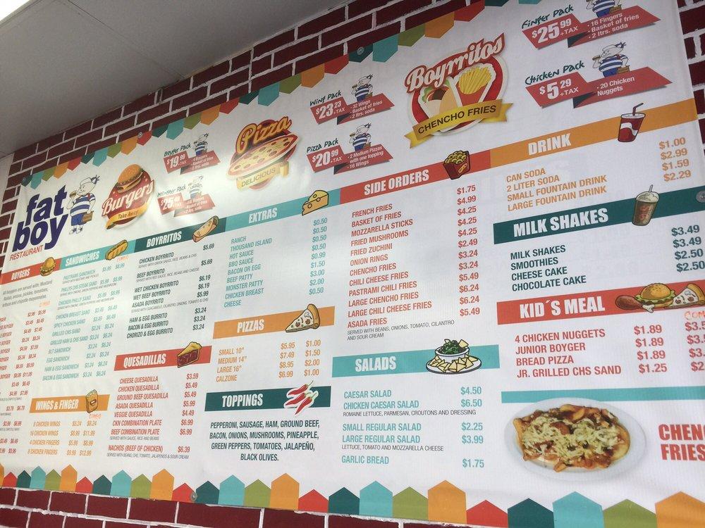 Menu at Fat Boy Restaurant, Las Vegas, Stewart Ave #107