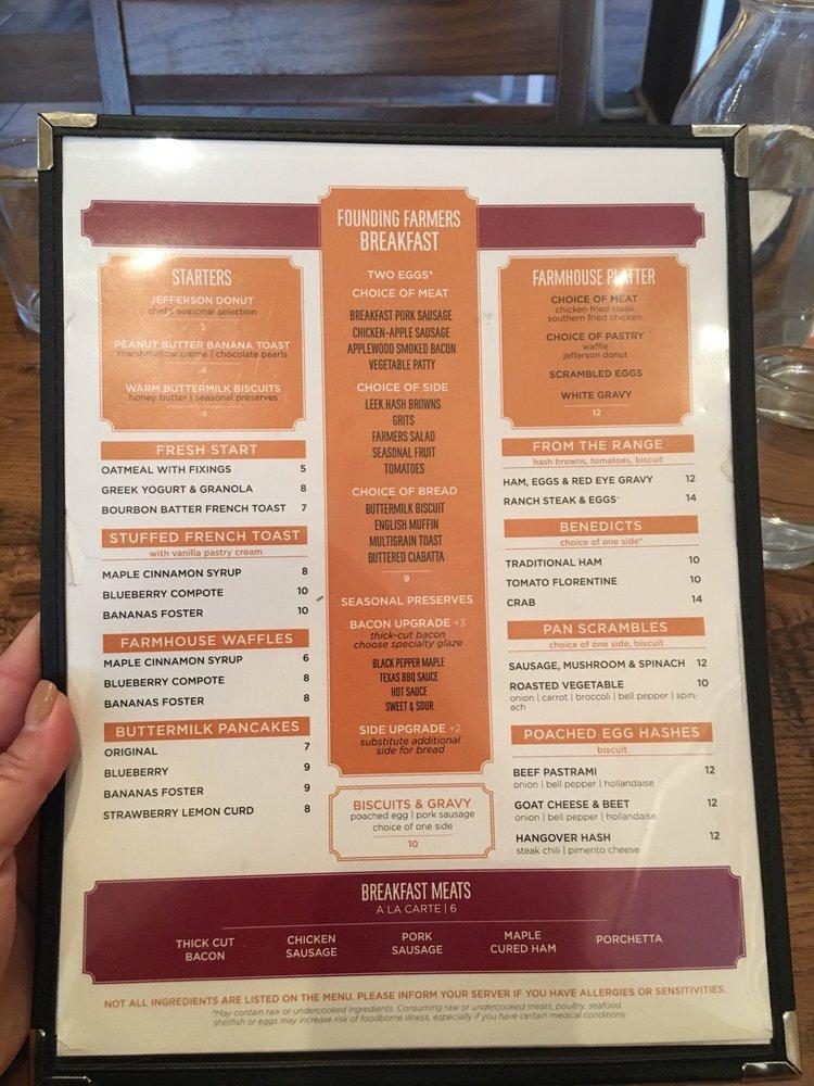 Menu at Founding Farmers Tysons pub & bar, Tysons