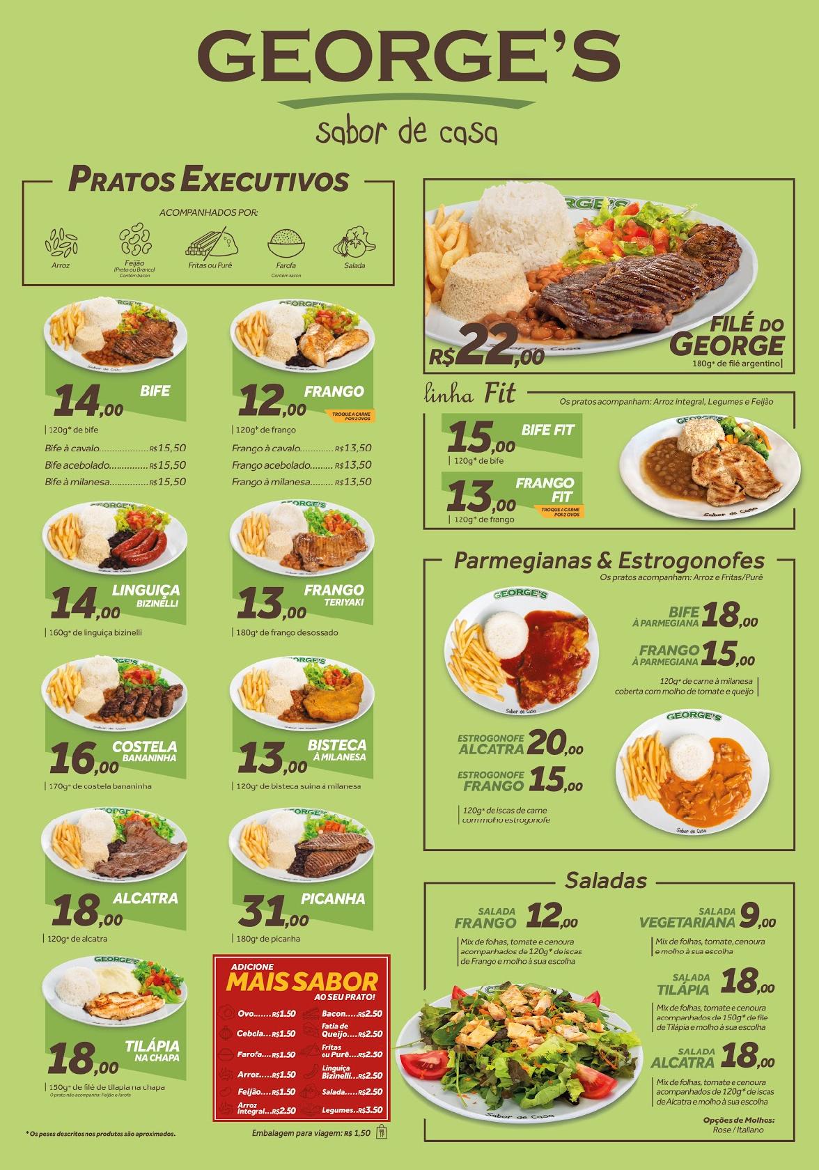 Menu em George's - Sabor de Casa restaurante, Curitiba, 2775 - Rebouças
