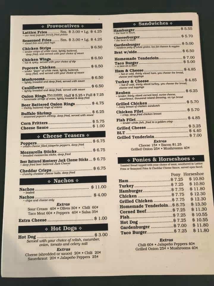 Menu at Jackson Street Pub, Macomb