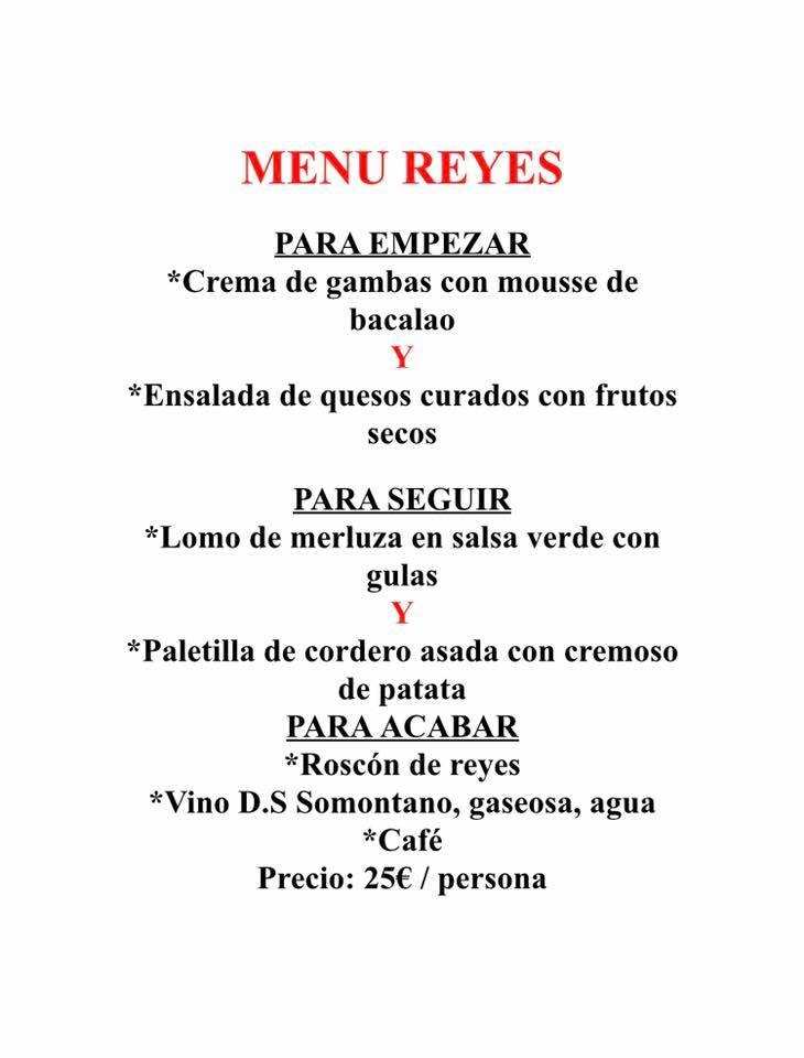 Menu at Kafka Cafetería, Barbastro