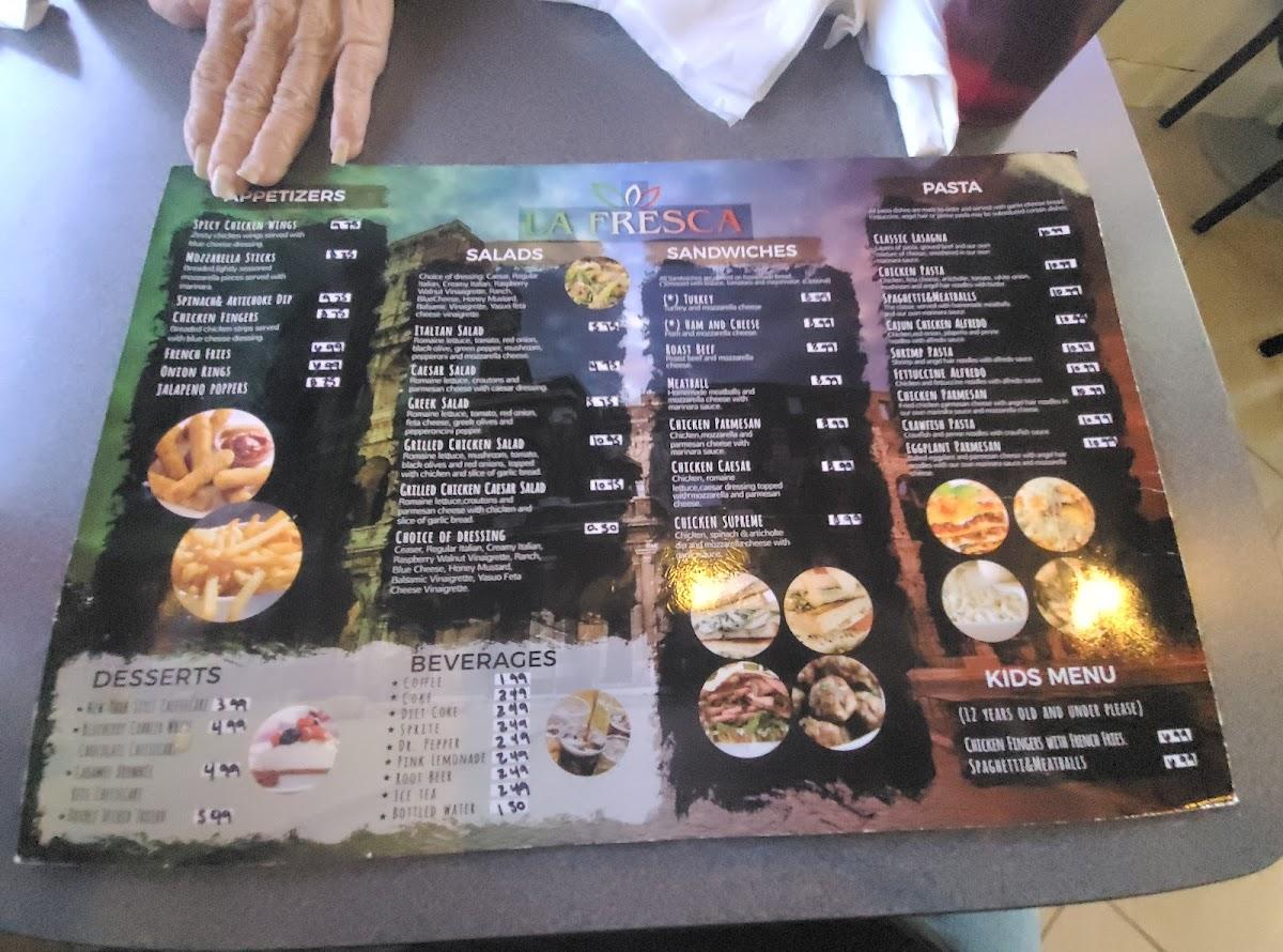 Carta del restaurante La Fresca, Daleville