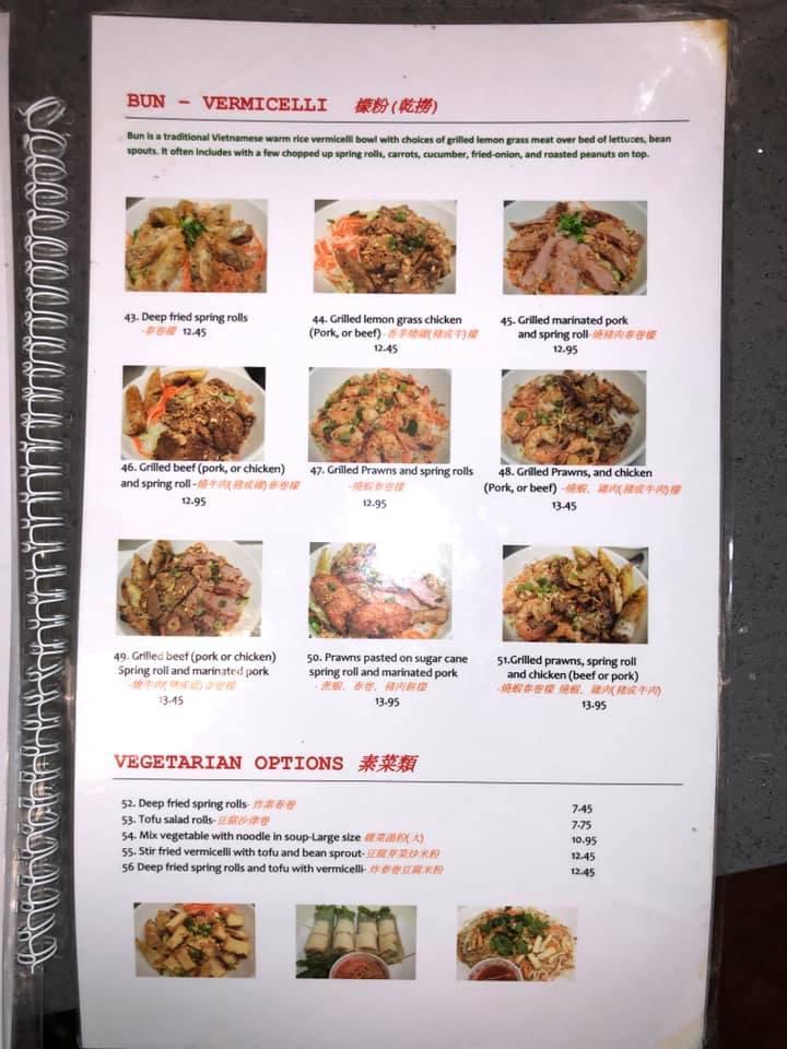 Menu at Pho 24 express restaurant, Burnaby, Kingsway