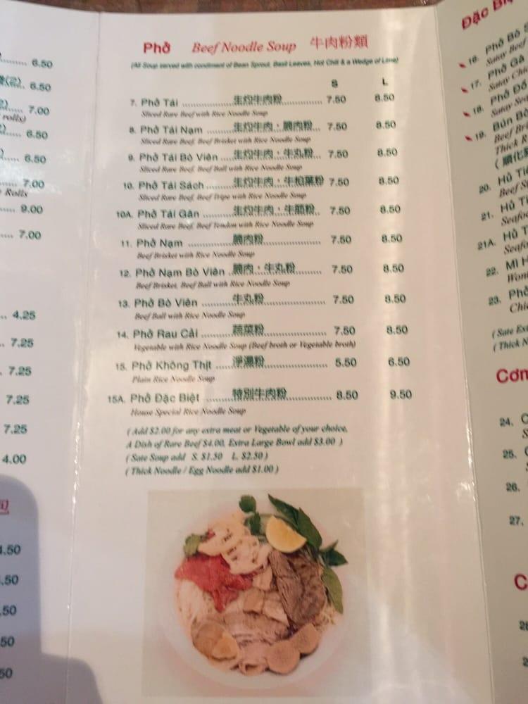 Menu at Pho Tan Vietnamese Restaurant Beef Noodle Soup & Bubble Tea ...