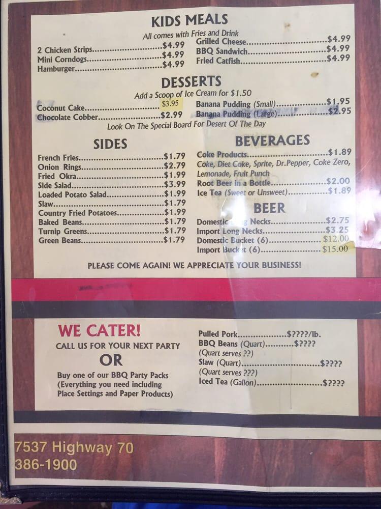 Menu at Fat Larry's BBQ, Bartlett