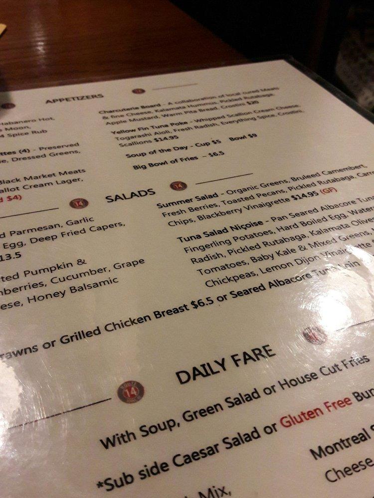 Menu at Route 14 Sooke restaurant, Sooke