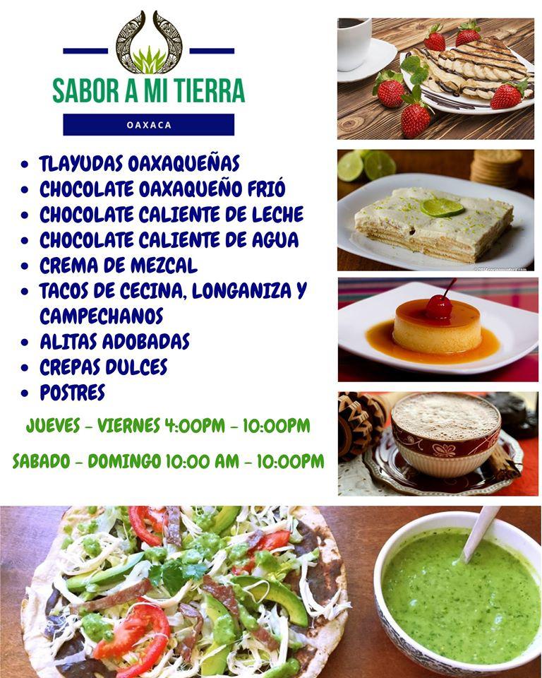 Menu at Sabor a mi tierra restaurant, Mexico City