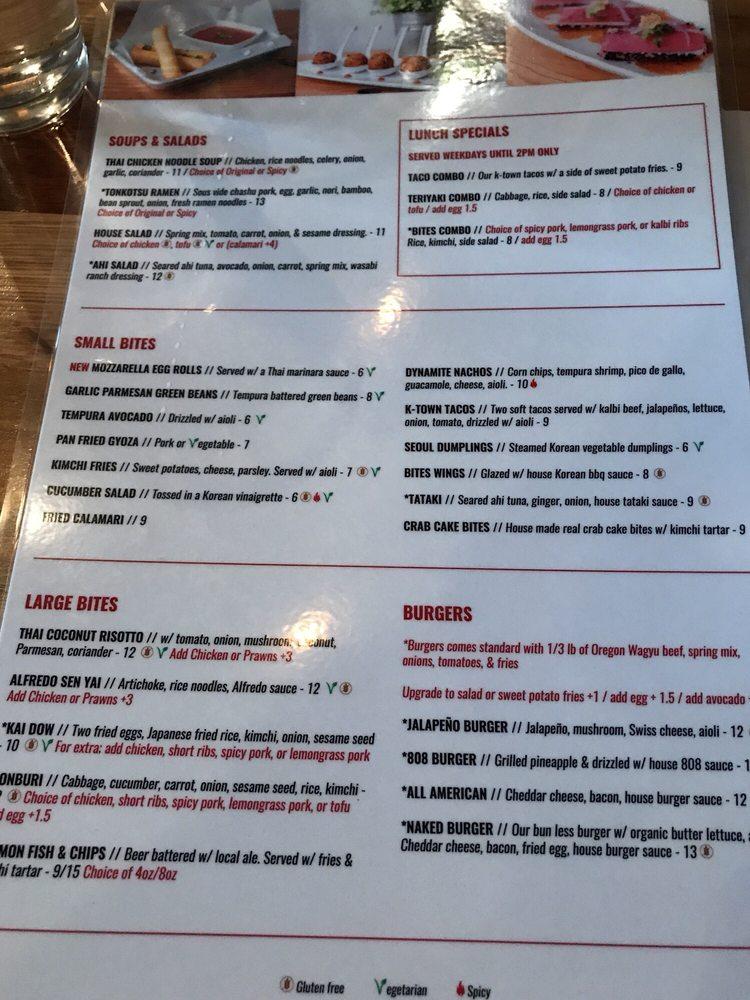 Menu at Bites Restaurant, Forest Grove