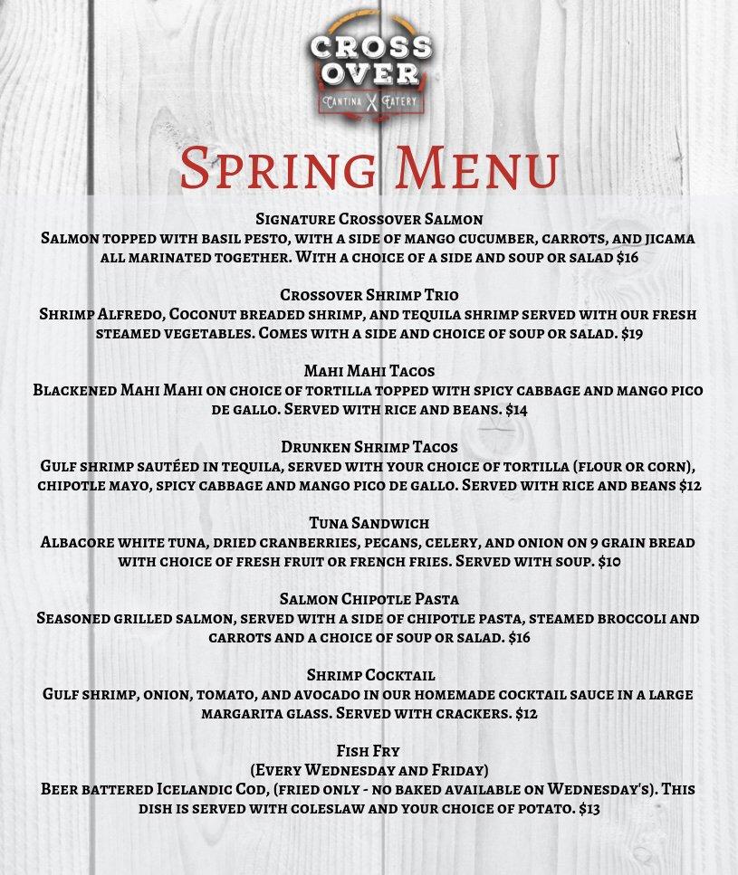Menu at Crossover Cantina & Eatery pizzeria, Waterford