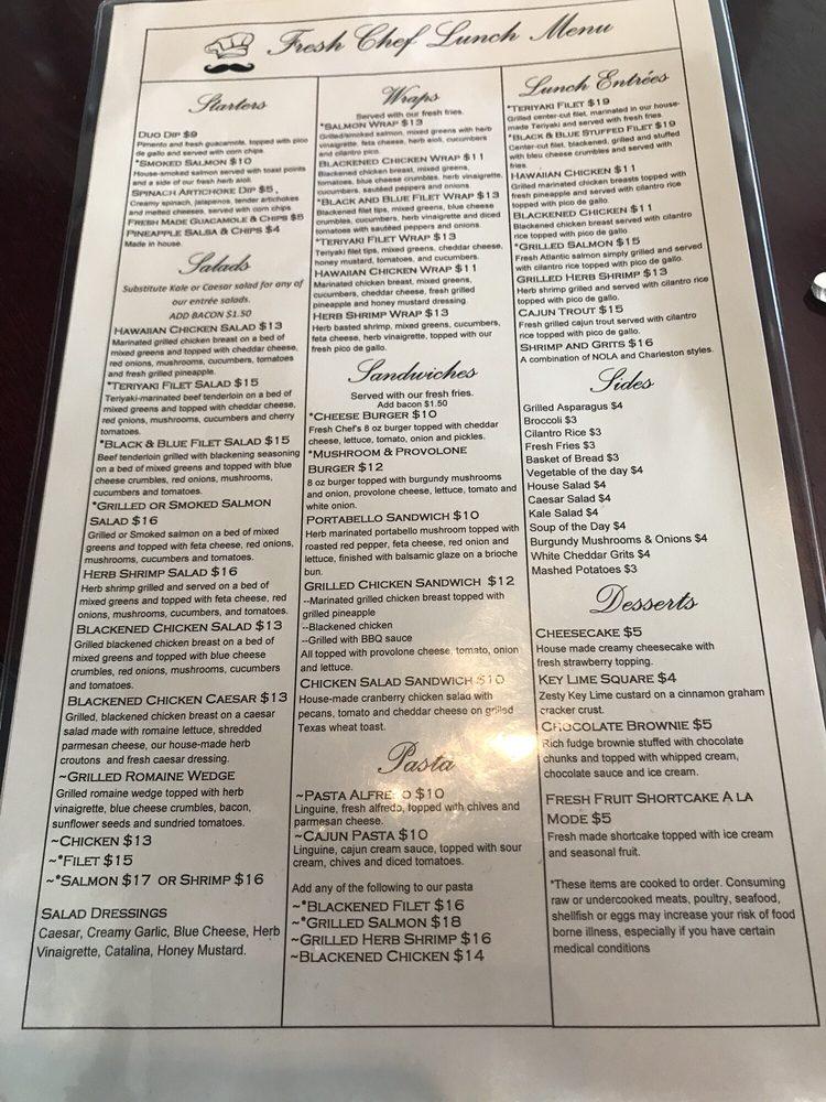 Menu at Fresh Chef Kitchen restaurant, Cornelius, Torrence Chapel Rd