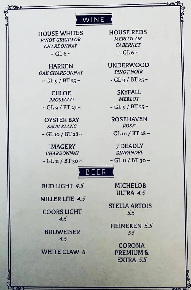 Menu at Portside Grill on Urbanna Creek restaurant, Urbanna, 25 Cross St