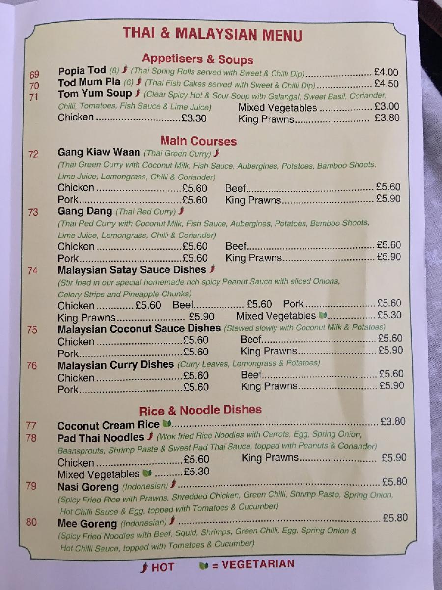 Menu at Royal Chef fast food, West Byfleet