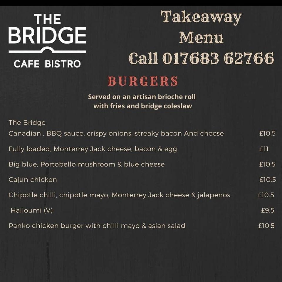Menu at The Bridge restaurant, Brougham