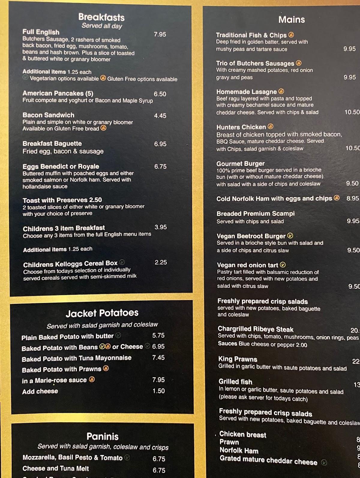Menu at HOTEL Ocean restaurant, Great Yarmouth