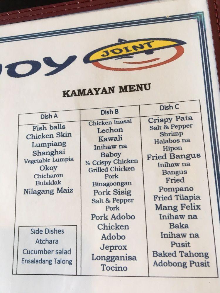 Carta del restaurante D' Pinoy Joint Flamingo, Las Vegas, W Flamingo Rd