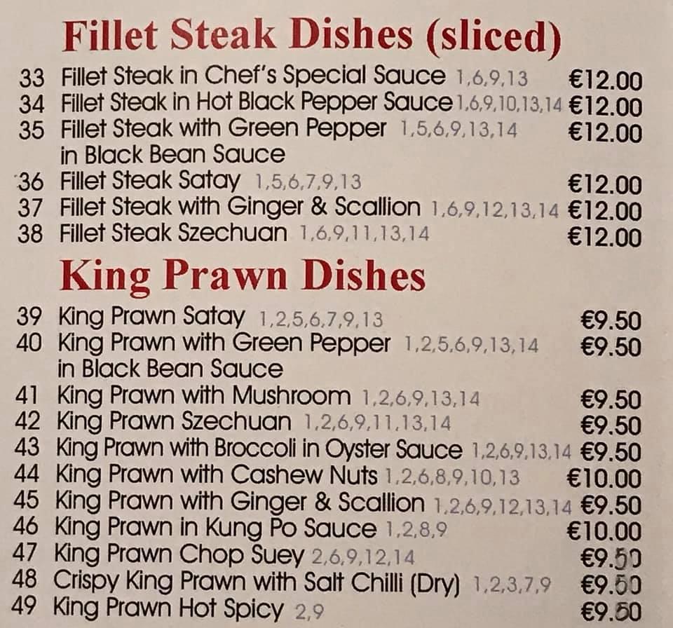 Menu at Happy Harbour Chinese Restaurant and Takeaway, Kilkee