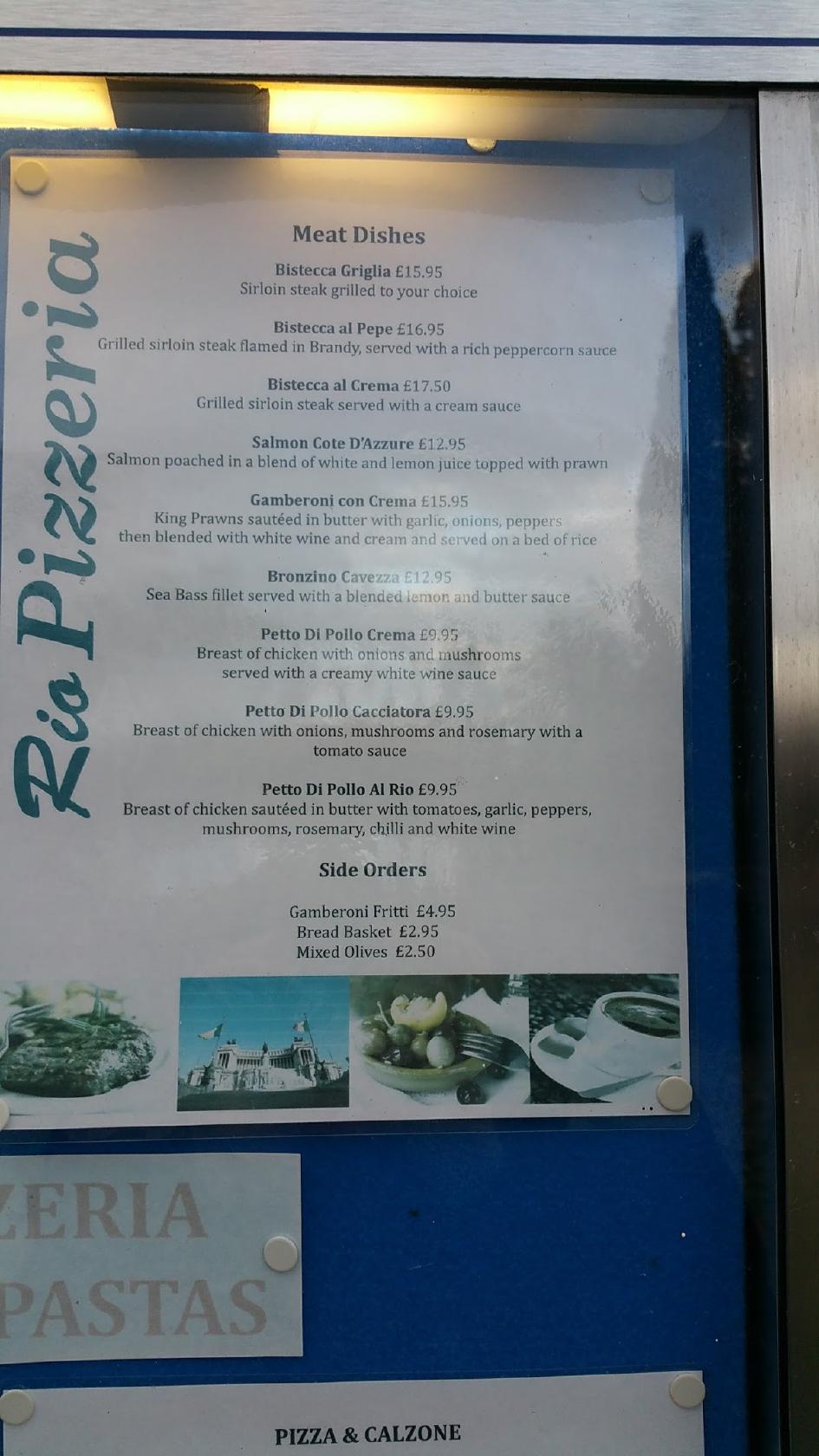 Menu at Rio Pizzeria, Fort William