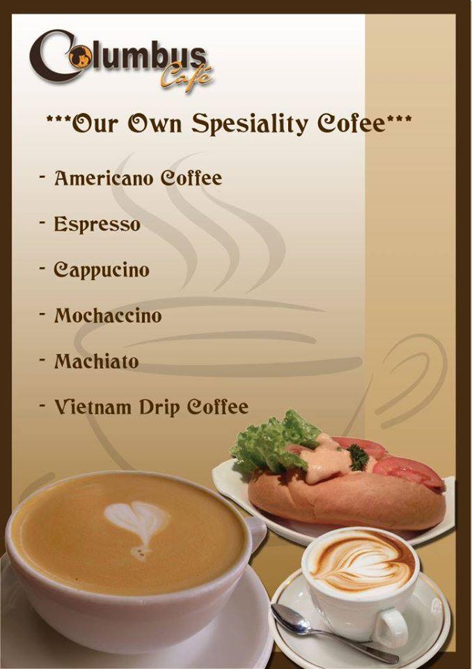 Menu at Columbus Cafe, North Jakarta, VRJW+JQJ