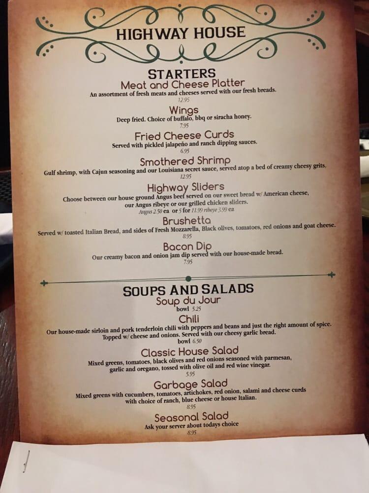 Menu at Highway House pub & bar, Chicago