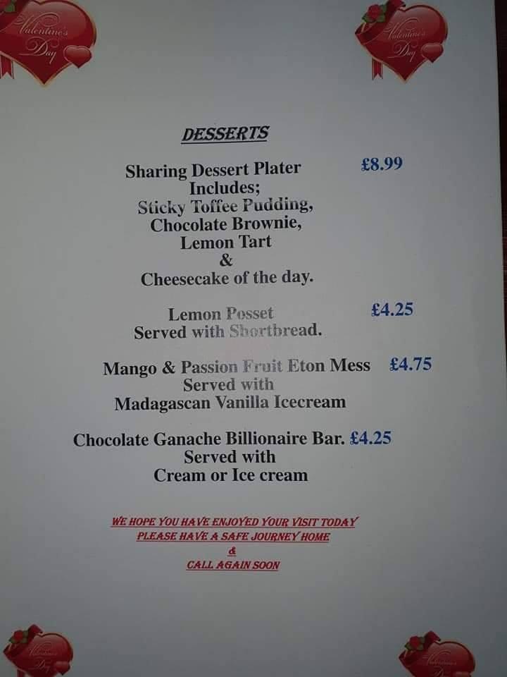 Menu at The Hope & Anchor pub & bar, Hartlepool