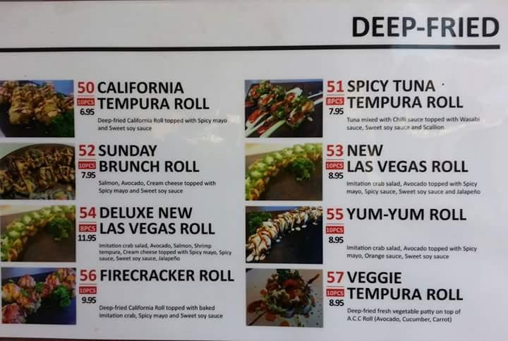 Menu at J Sushi restaurant, Warren, Ryan Rd