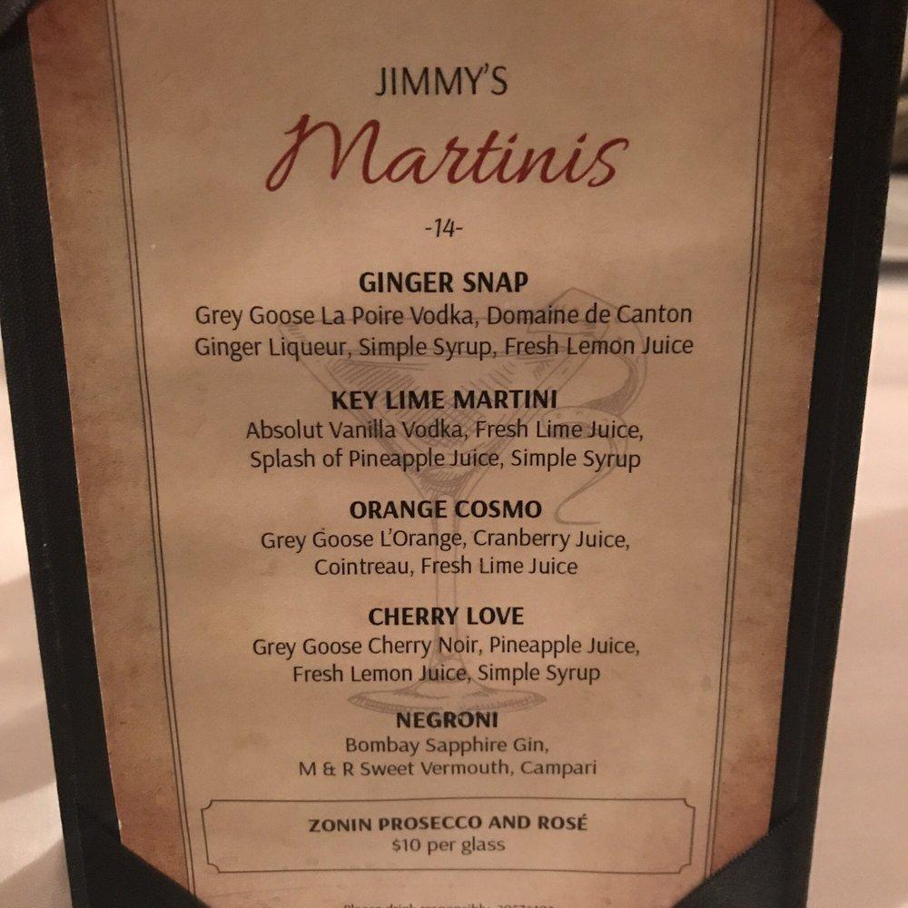 Menu at Jimmy's Italian Restaurant, Asbury Park