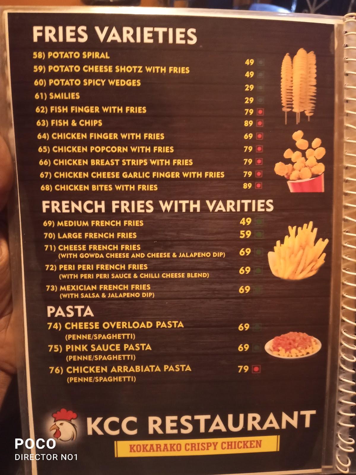 Menu at KCC Family Restaurant - Multicuisine, Gudiyattam