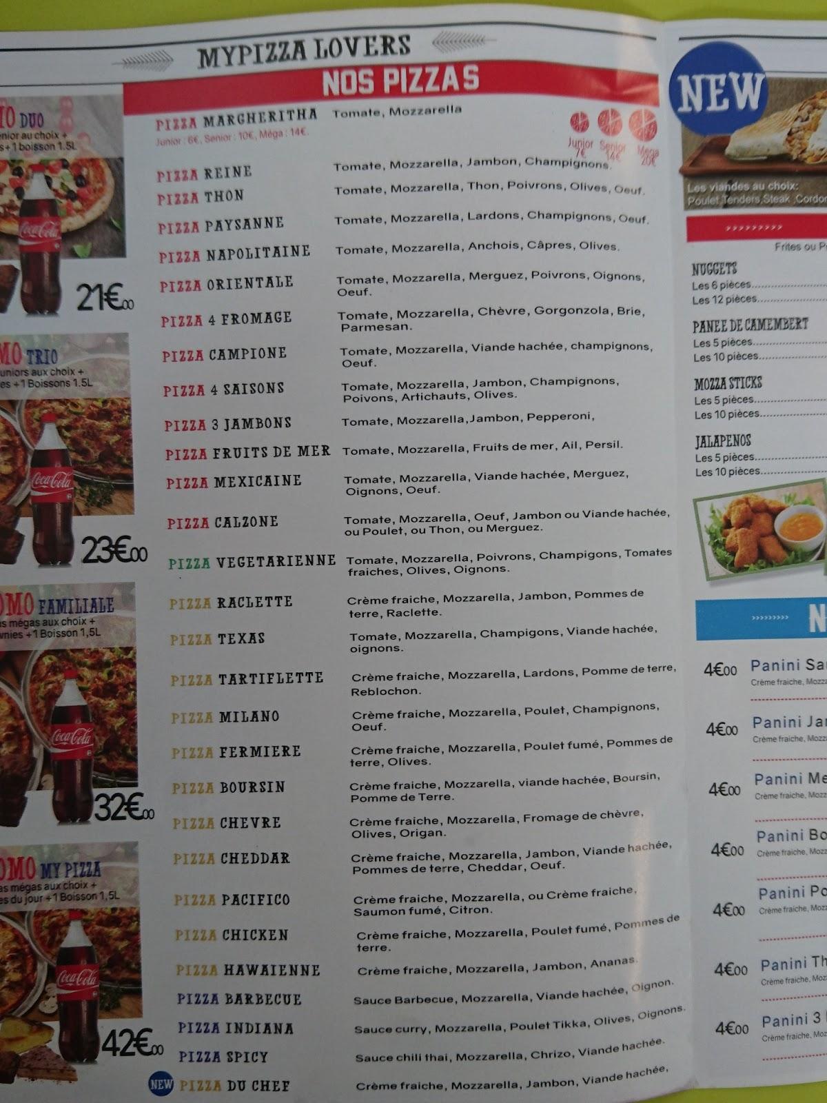 Menu at My Pizza - Franconville pizzeria, Franconville, 1 Rue Jean Mermoz