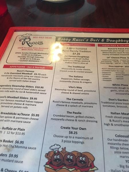 Menu at Rucci's Italian Kitchen & Grille restaurant, White Plains