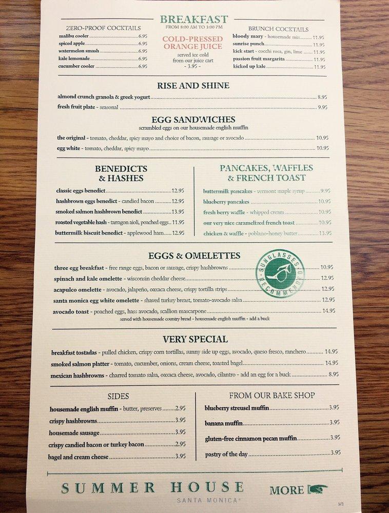 Menu at Summer House Santa Monica restaurant, North Bethesda, Grand ...