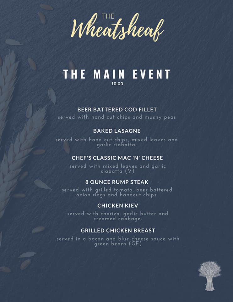 Menu at The Wheatsheaf pub & bar, Darlington