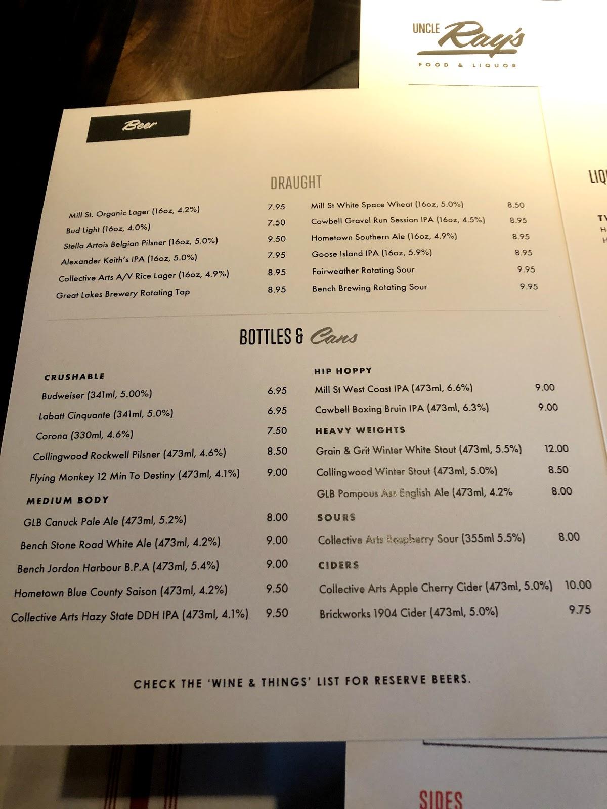 Menu at Union Chicken pub & bar, Hamilton