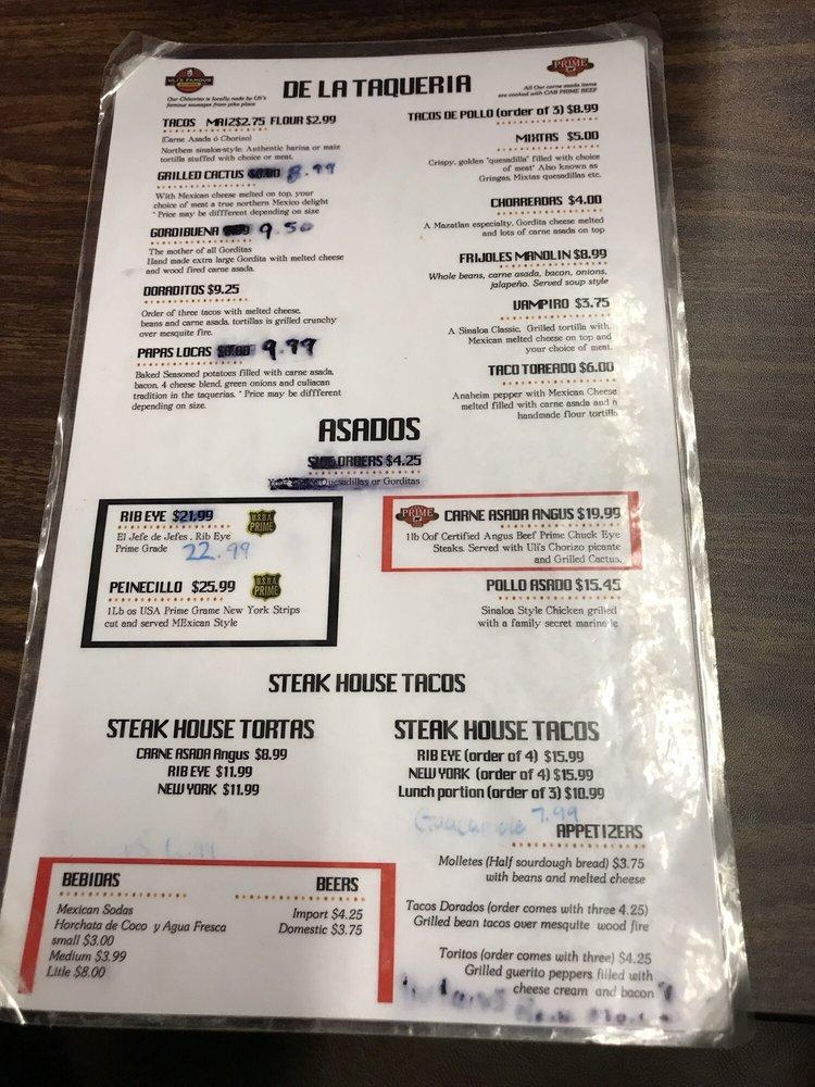 Menu at Asadero Prime steakhouse, Kent, 310 Washington Ave N