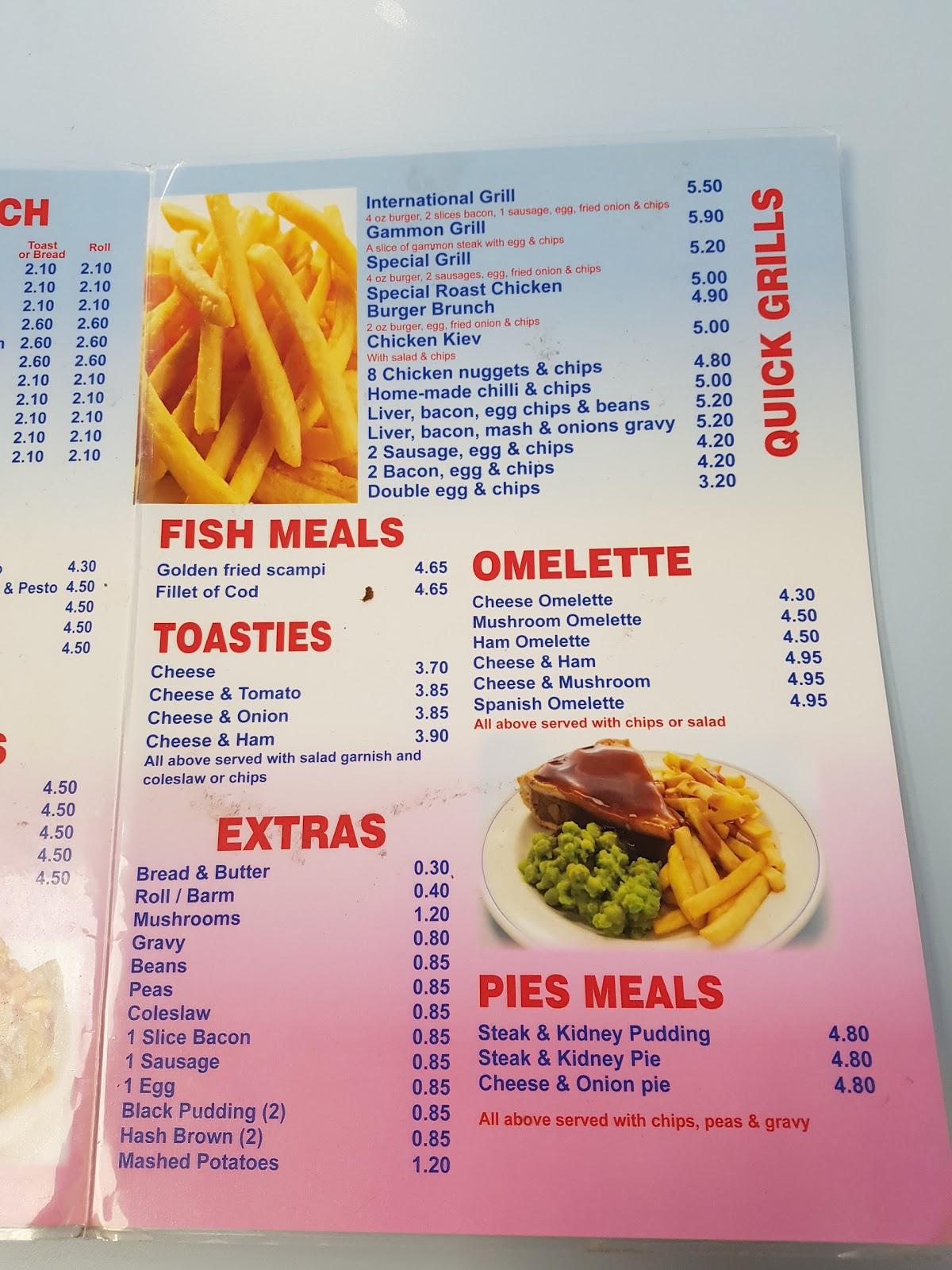 Menu at Blue Café cafe, Bolton