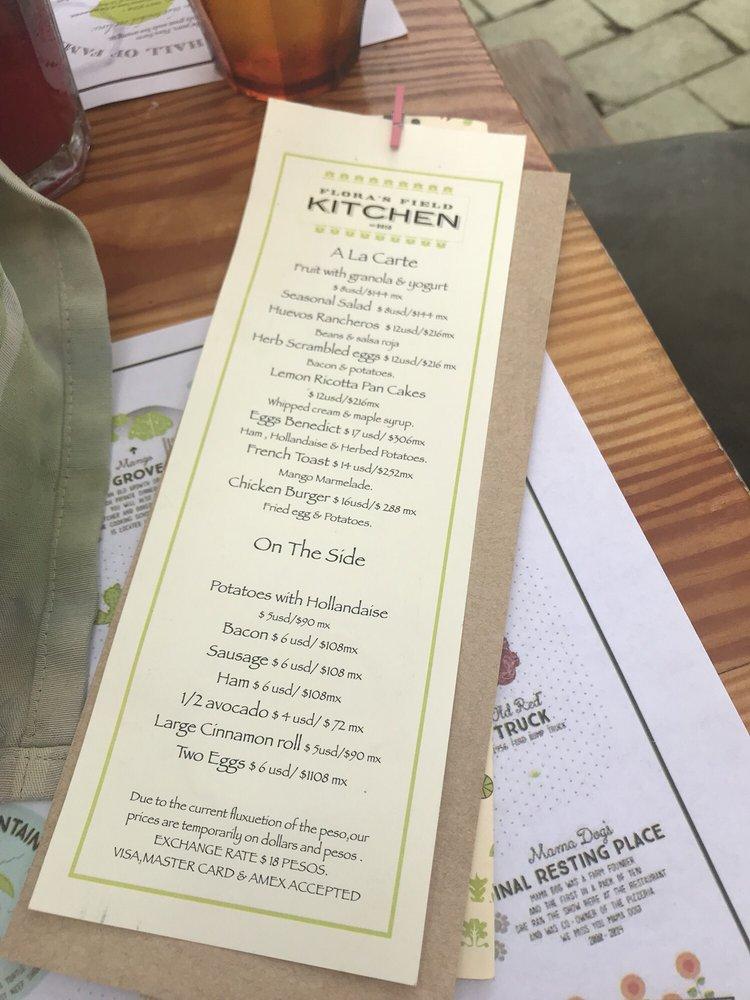 Menu at Flora Farms pizzeria, San José del Cabo, Carretera ...