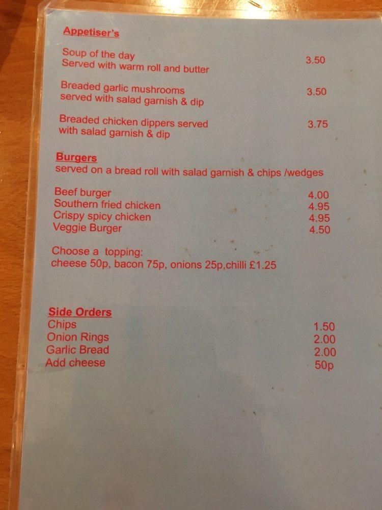 Menu at The Red Lion pub & bar, Sheffield, 109 Charles St