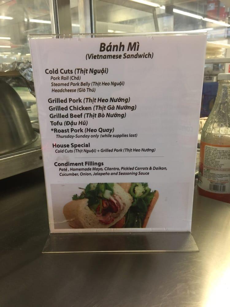 Menu at Saigon Oriental Market and Deli restaurant, Pensacola