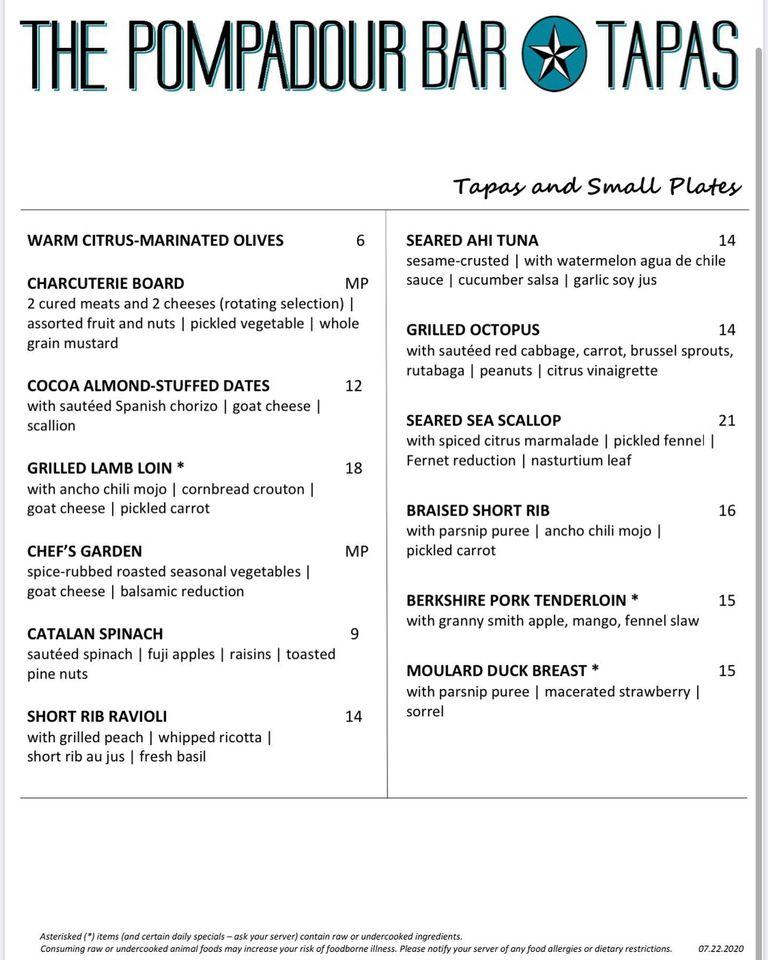 Menu at The Pompadour pub & bar, Fairport Harbor