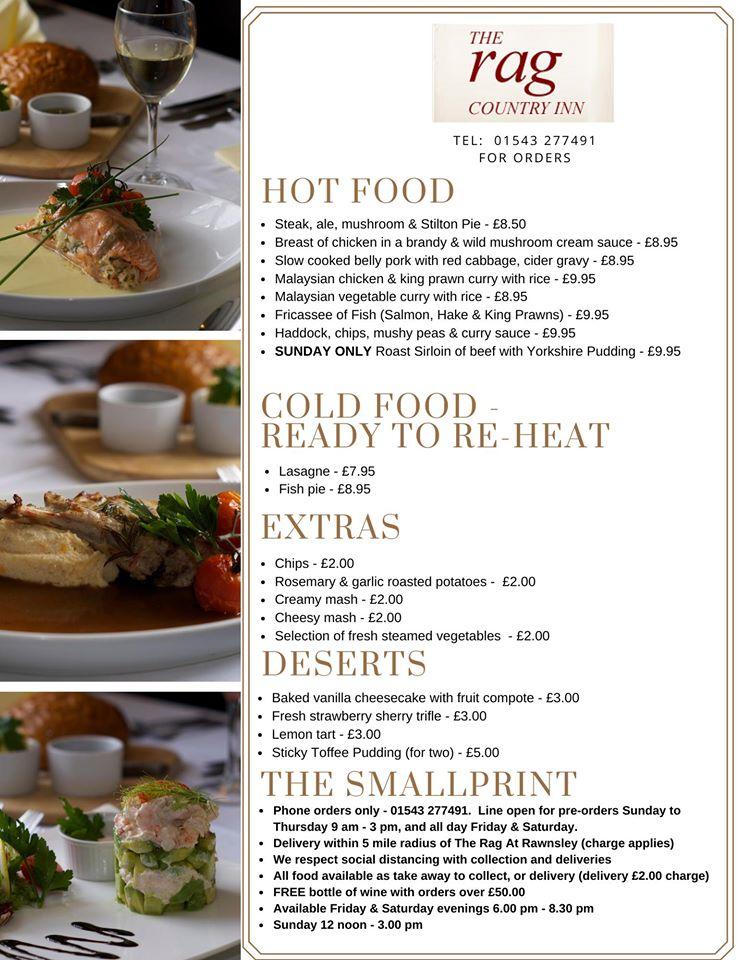 Menu at The Rag pub & bar, Cannock
