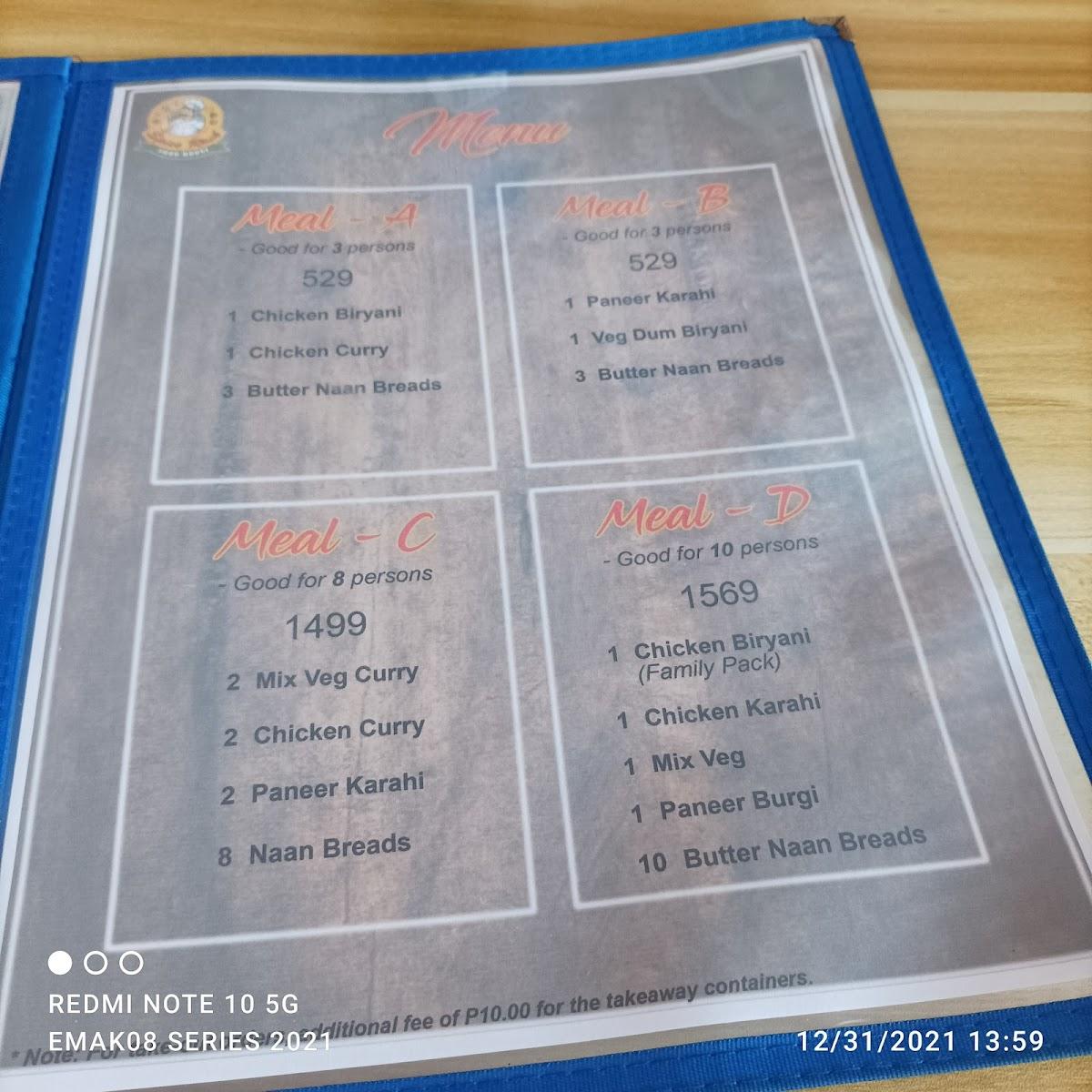 Menu at The Spice Rack Food House restaurant, Legazpi City