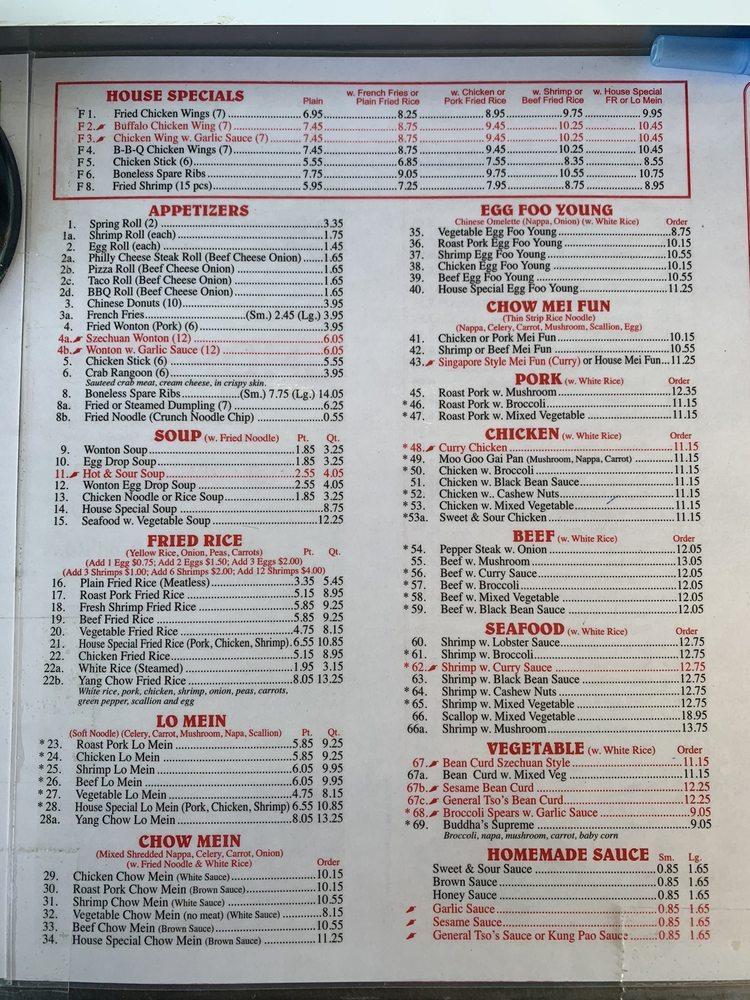 Menu at Chop Stix fast food, Hokes Bluff