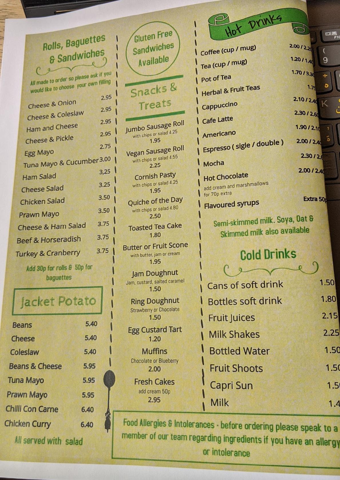 Menu at Express Cafe - Newtown, Newtown