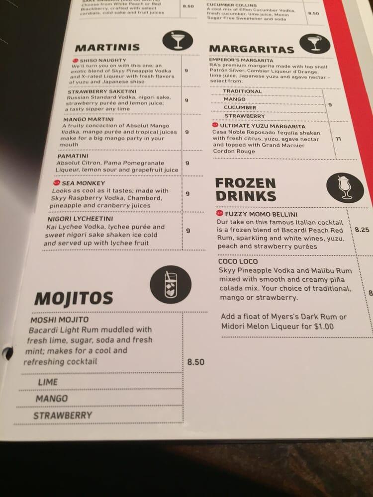 Menu at RA Sushi Bar Restaurant, Tucson