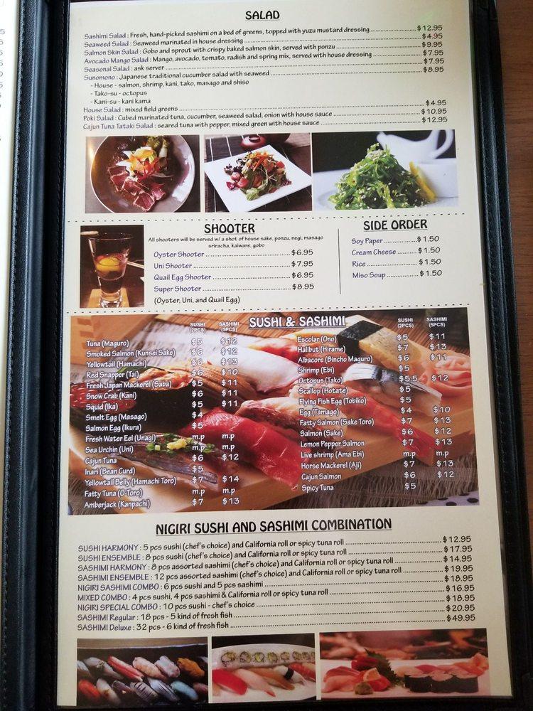 Menu at Sushi R91 restaurant, Riverside